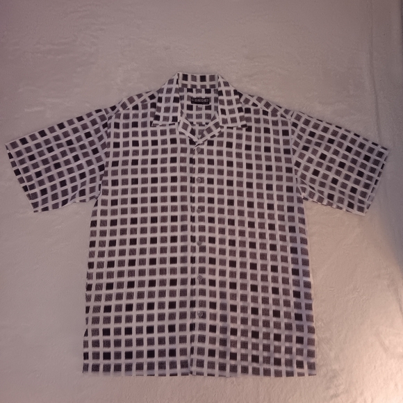 Mench Platinum | Shirts | Mench Platinum Mens Brown And White Grid ...